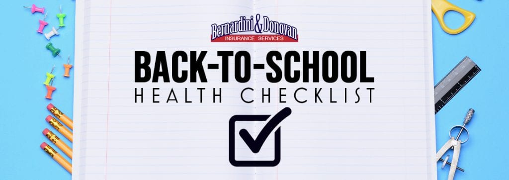 Back to School Health Checklist | Bernardini & Donovan
